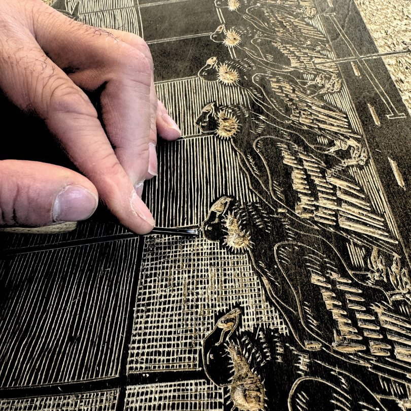 Creating a Complex Woodcut About Venezuela at a Historic Moment ...